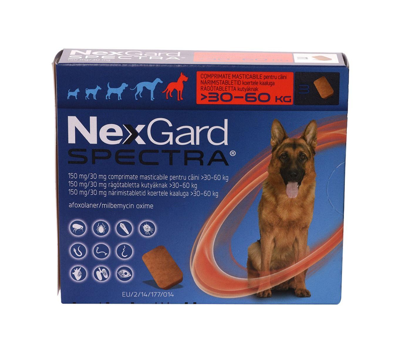 NEXGARD SPECTRA XL для собак 30-60 кг - petcare.md